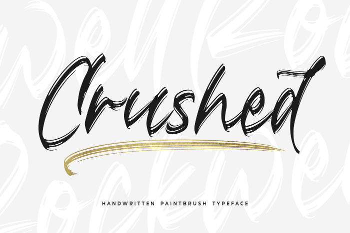Crushed Font | Designed by Motokiwo