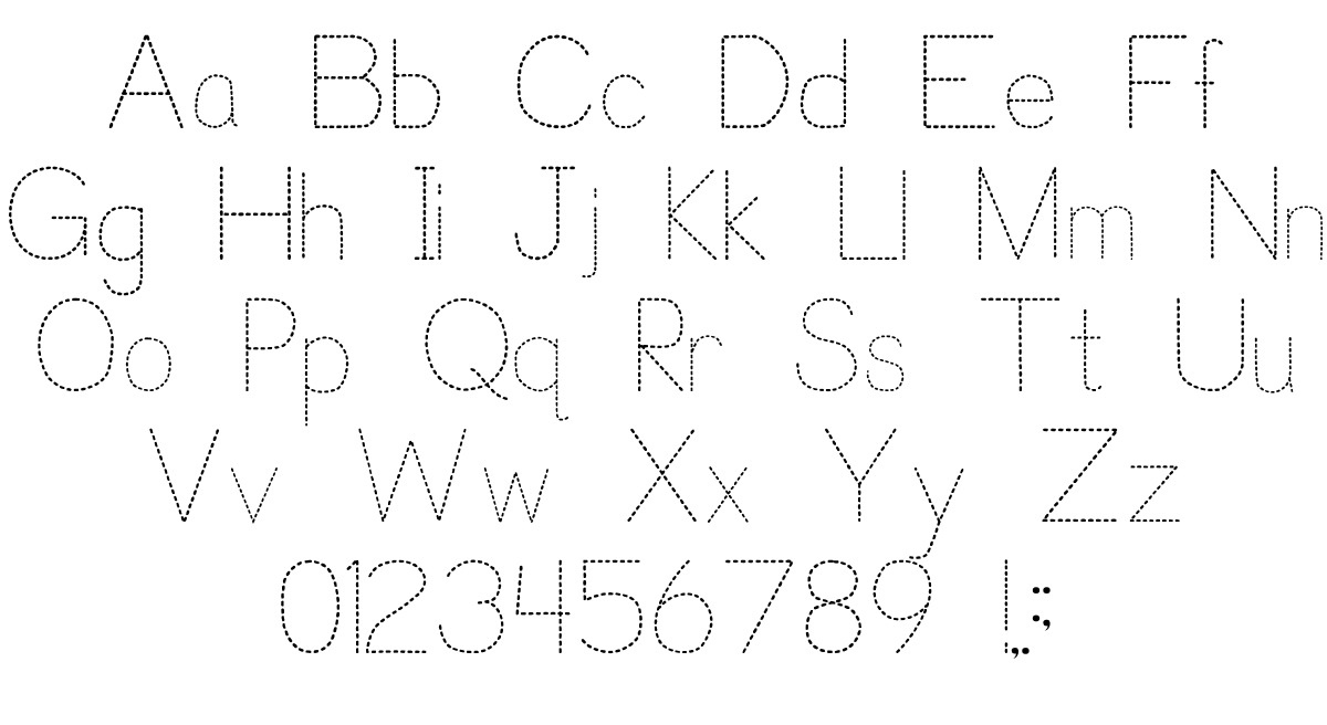 Trace Font For Kids Designed By P J Cassel