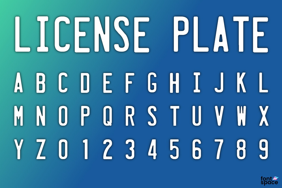 License Plate Fonts Number Plate Font