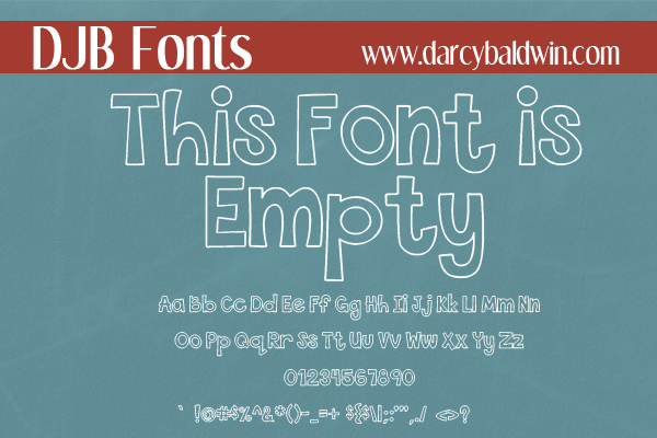 This Font Is Empty By Darcy Baldwin Fonts | Fontspace