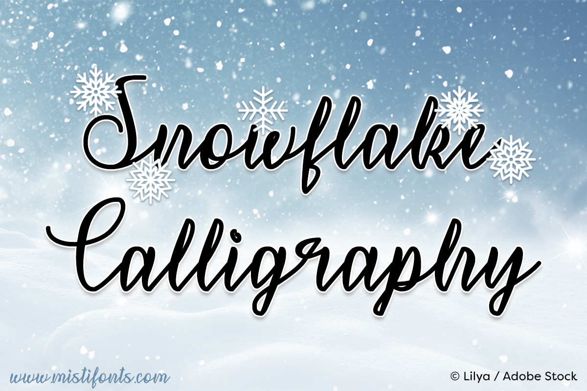 Snowflake Calligraphy Font | Misti's Fonts | FontSpace