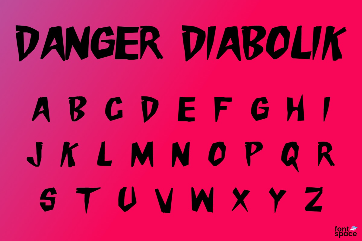 Danger Diabolik Font | Alphabet & Type Typography & Graphic | FontSpace